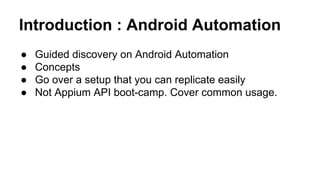 Android UI Testing with Appium | PDF | Operating Systems | Computer ...