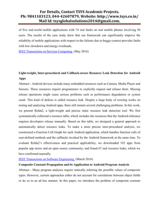 IEEE ANDROID APPLICATION 2016 TITLE AND ABSTRACT | PDF