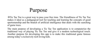 Tic Tac Toe using Mini Max Algorithm | PPTX