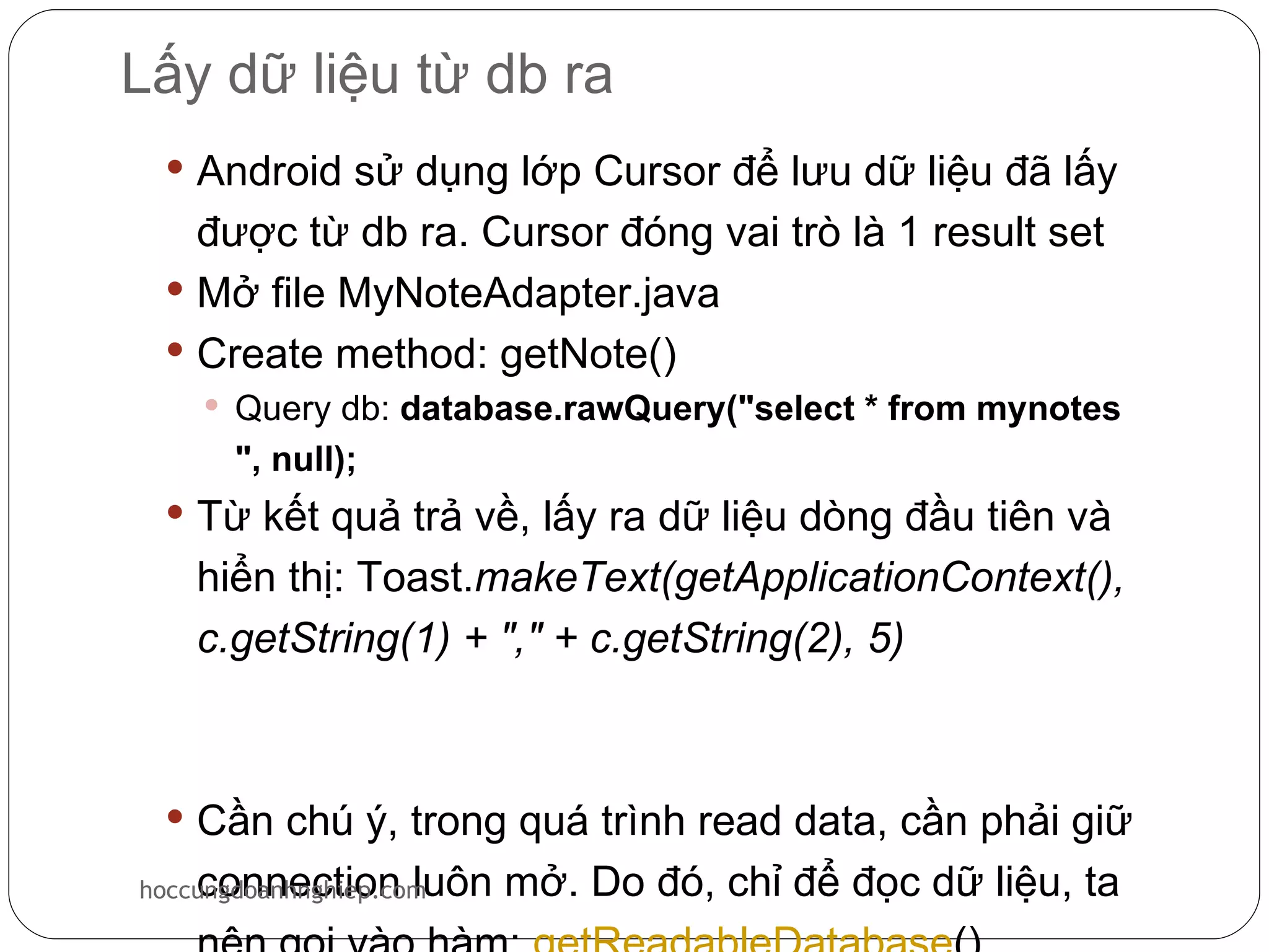 Bài 6: Working with DATA | PPT