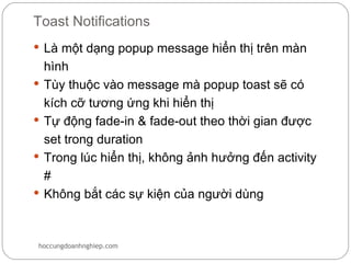 Bài 7: Toast – Dialog, ListView & Binding | PPT