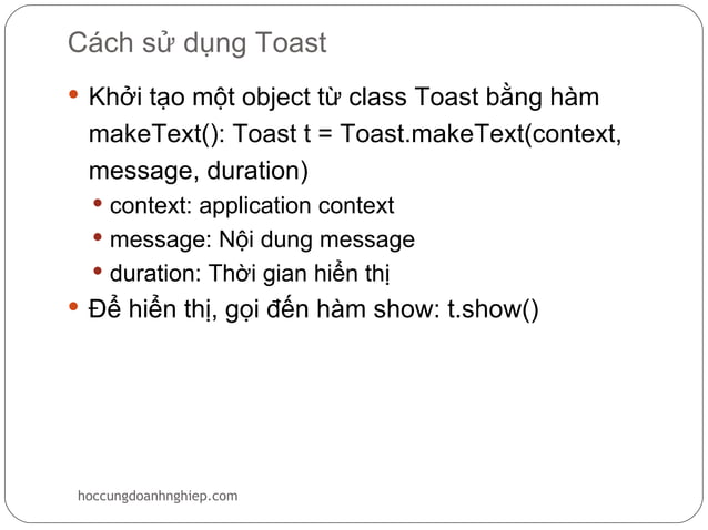 Bài 7 Toast Dialog Listview And Binding Ppt