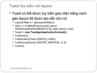 Bài 7: Toast – Dialog, ListView & Binding | PPT