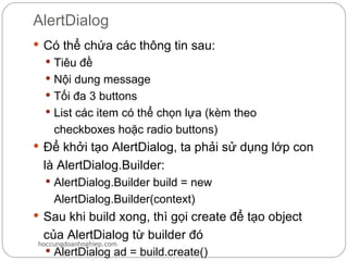 Bài 7: Toast – Dialog, ListView & Binding | PPT