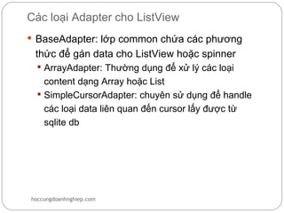 Bài 8: ListView & Binding | PPT