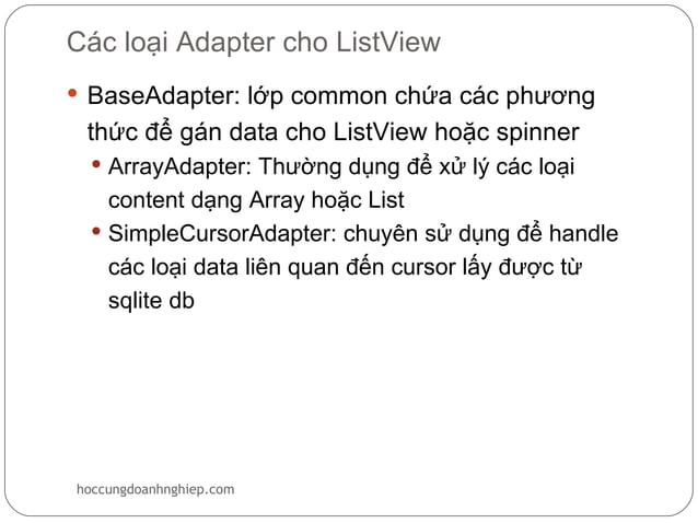 Bài 8: ListView & Binding | PPT