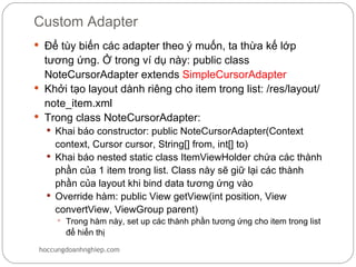 Bài 8: ListView & Binding | PPT