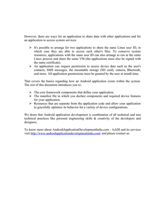 Android application fundamentals | PDF Android application fundamentals | PDF