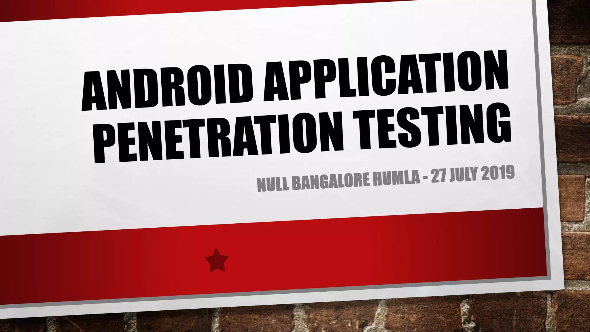 Android Application Penetration Testing Mohammed Adam Ppt
