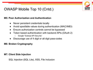 Android Application Security from consumer and developer perspectives | PPT
