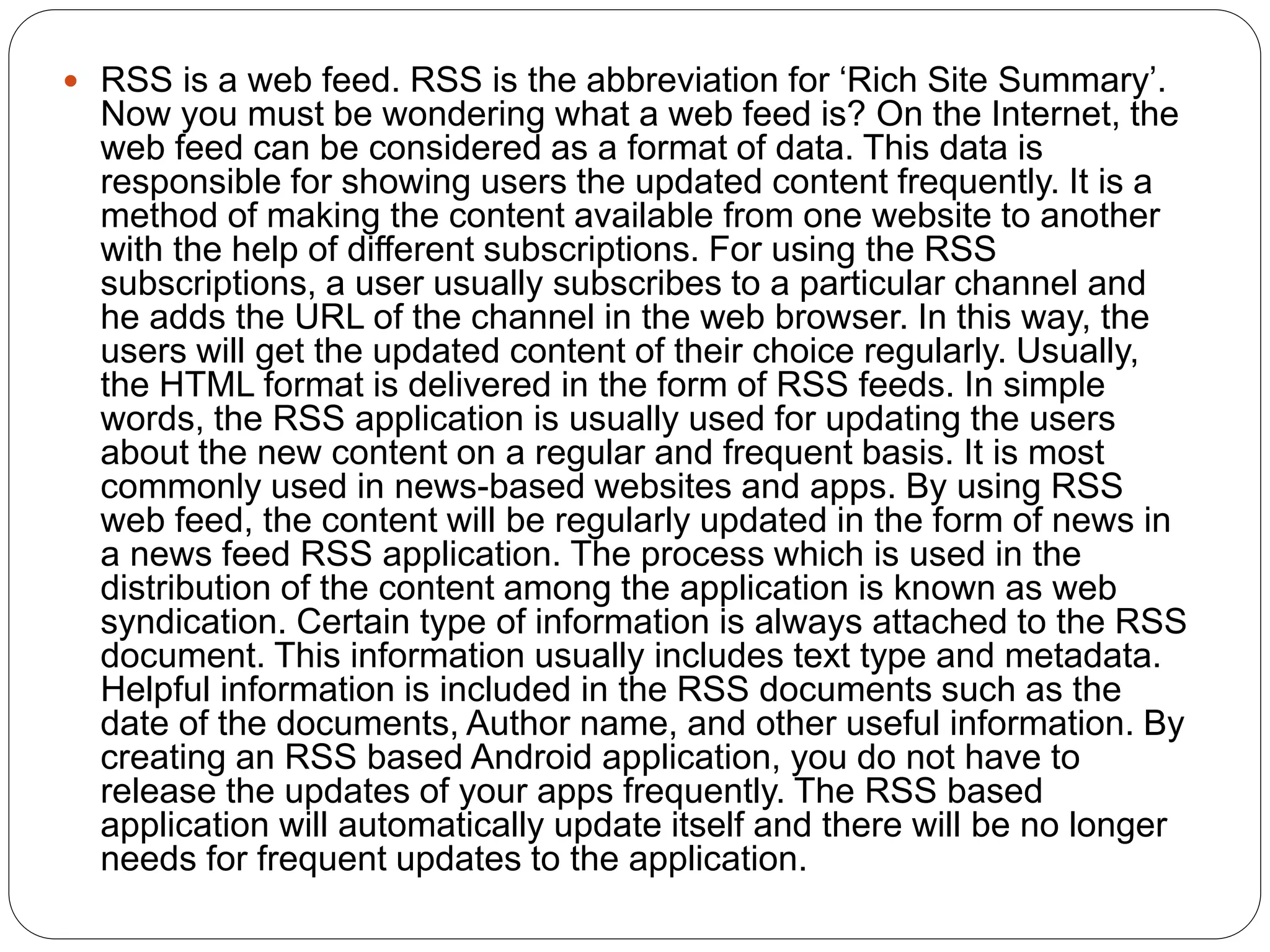 Android Application that makes use of RSS Feed.pptx
