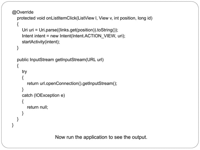 Android Application that makes use of RSS Feed.pptx | Web Development | Internet
