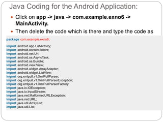 Android Application that makes use of RSS Feed.pptx | Web Development | Internet