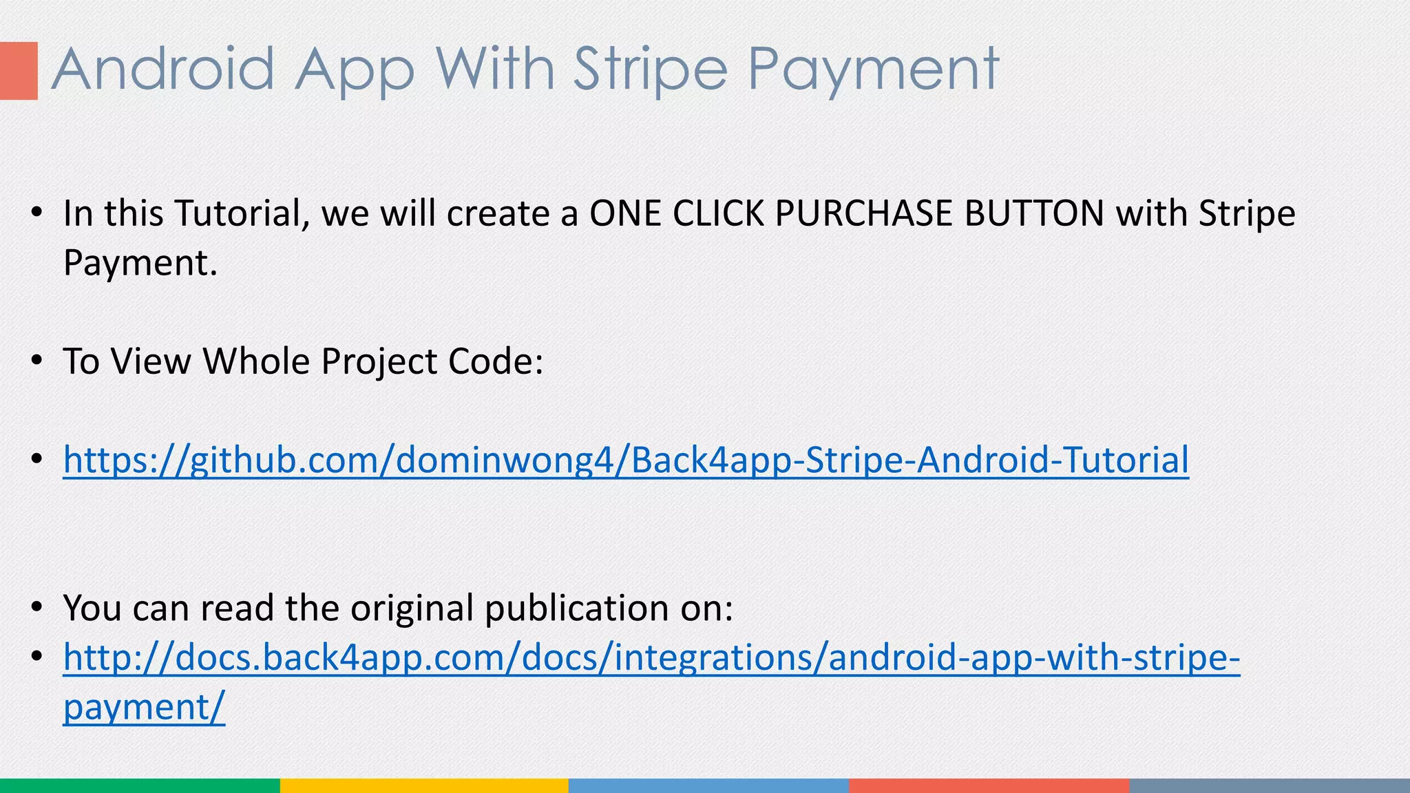 Stripe payment integration with Android app | PPT
