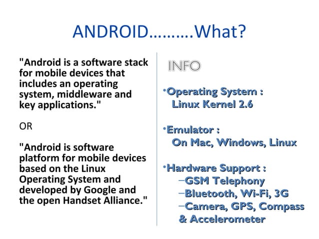 Android architechture | PPT | Operating Systems | Computer Software and ...