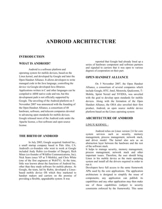 Android architecture | PDF