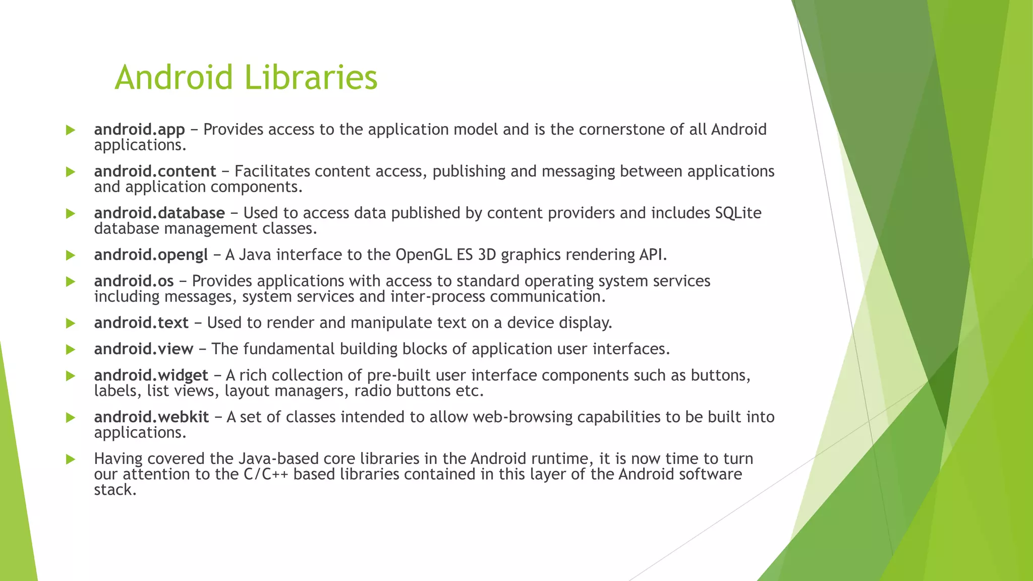Android architecture | PPTX | Operating Systems | Computer Software and ...
