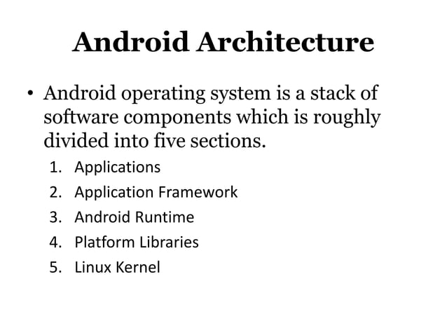 Android Architecture.pptx | Operating Systems | Computer Software and Applications
