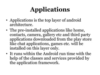 Android Architecture.pptx | Operating Systems | Computer Software and Applications