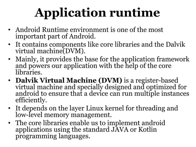 Android Architecturepptx Operating Systems Computer Software And Applications