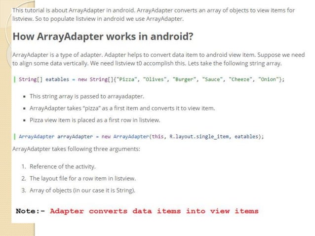 Android Array Adapter Example Ppt