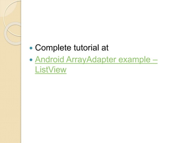 Android array adapter example | PPT