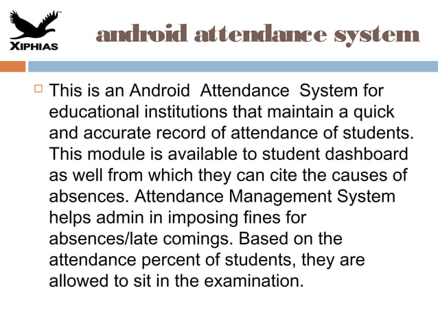 Android attendance system | PPT Android attendance system | PPT