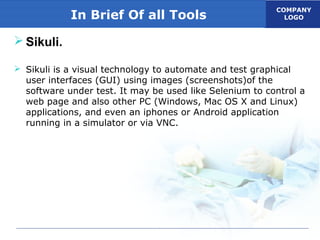 Android automation tools | PPT | Operating Systems | Computer Software and Applications