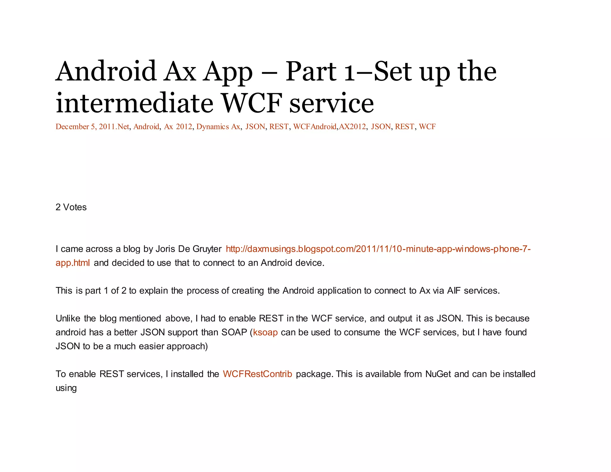 Android ax app wcf | PPT