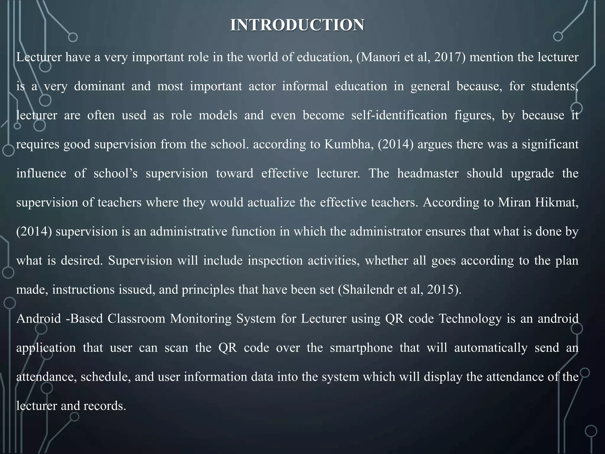 ANDROID BASED CLASSROOM MONITORING SYSTEM FOR LECTURER USING QR CODE.pptx