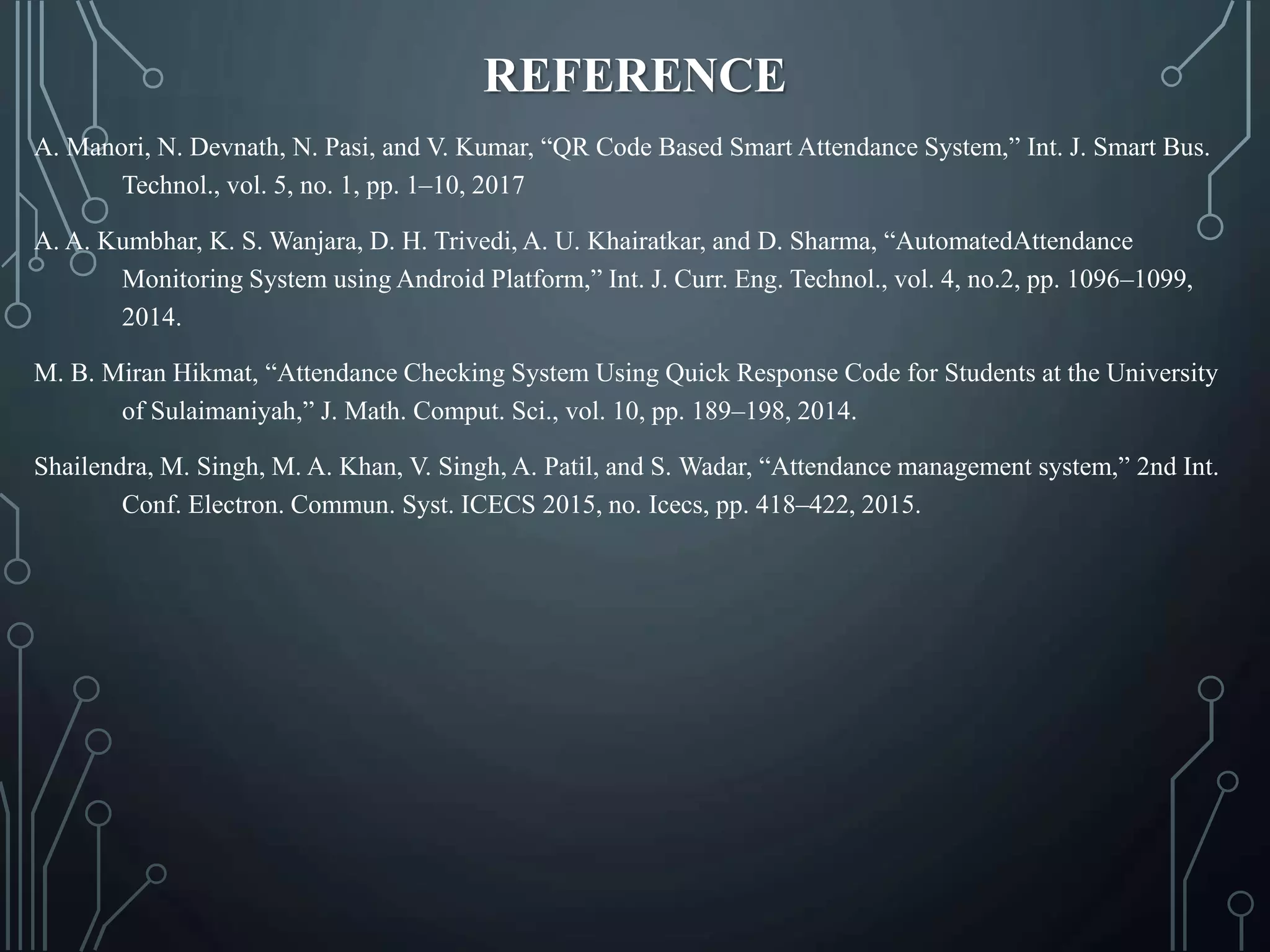 ANDROID BASED CLASSROOM MONITORING SYSTEM FOR LECTURER USING QR CODE.pptx