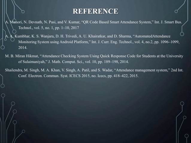 ANDROID BASED CLASSROOM MONITORING SYSTEM FOR LECTURER USING QR CODE.pptx