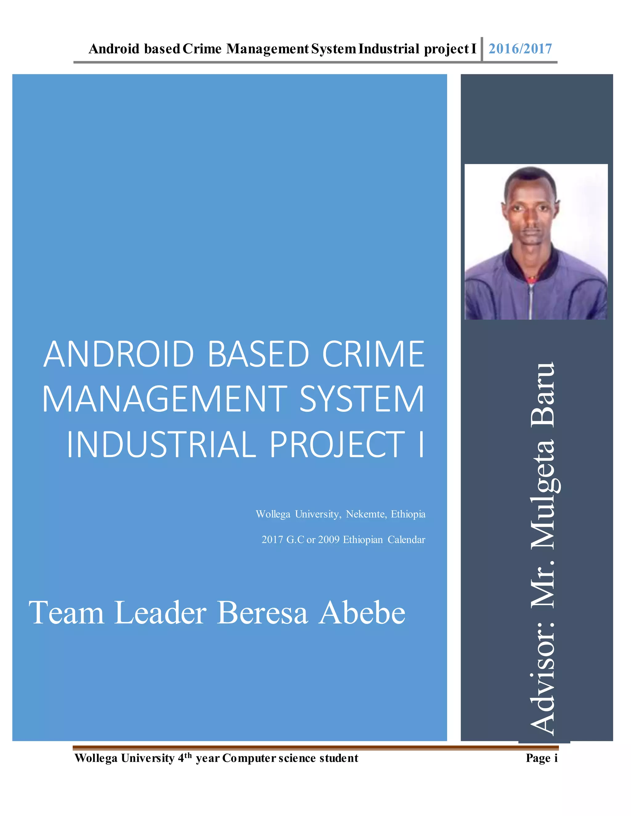 Android based crime manage system industrial project i | PDF
