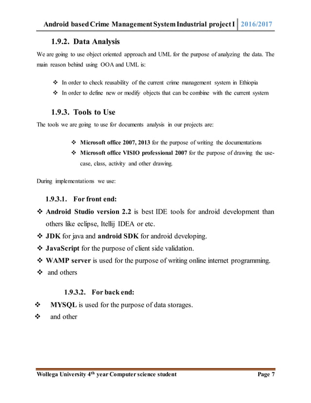 Android based crime manage system industrial project i | PDF