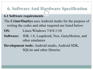Android based crime manage system proposal | PPTX | Operating Systems | Computer Software and ...