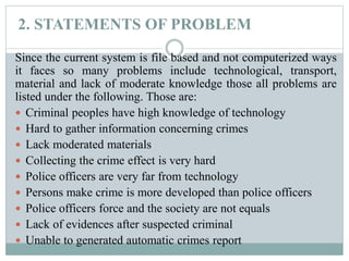 Android based crime manage system proposal | PPTX | Operating Systems ...