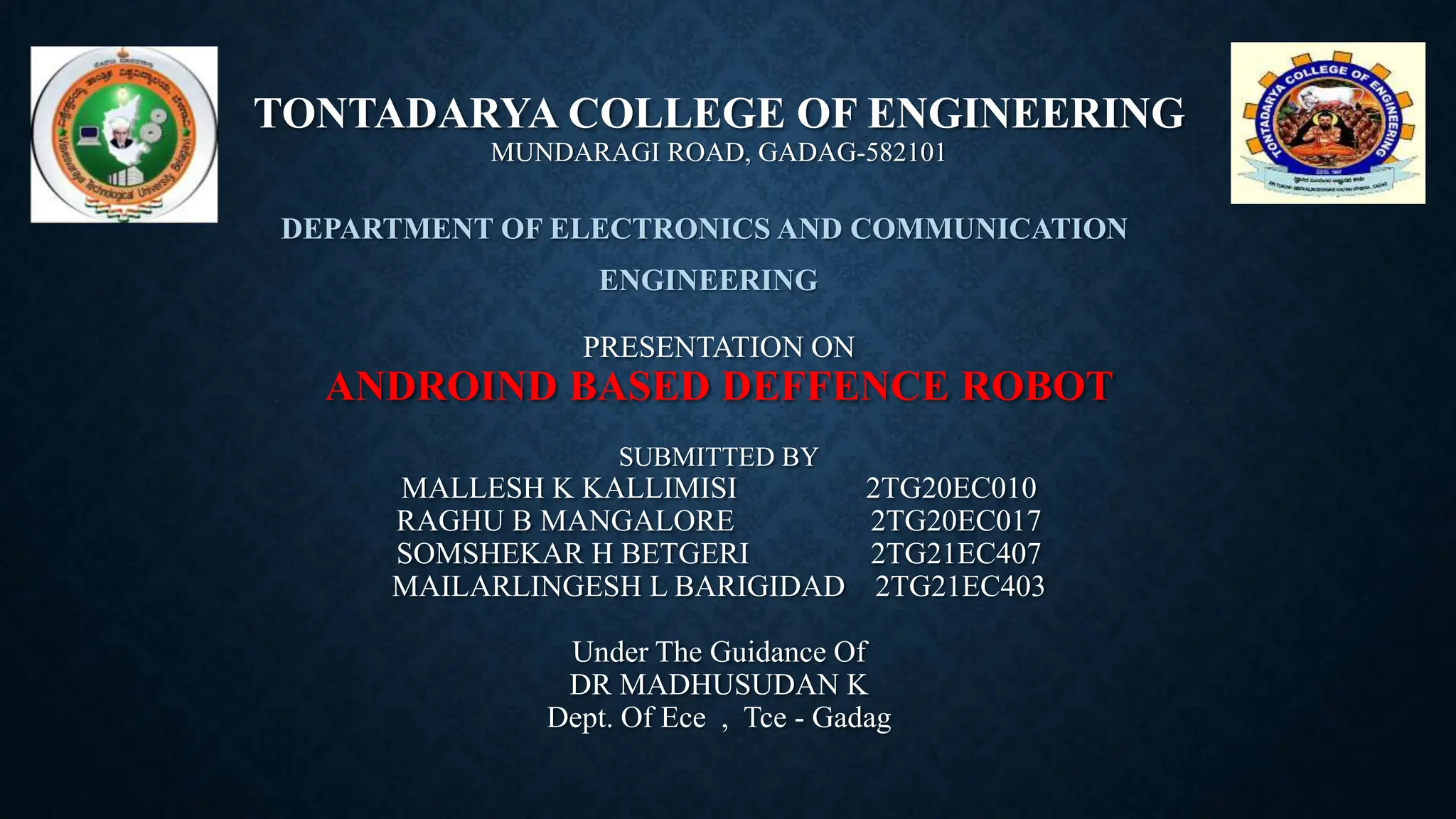 design and implementation ANDROID BASED DEFFENCE ROBOT 2.pptx