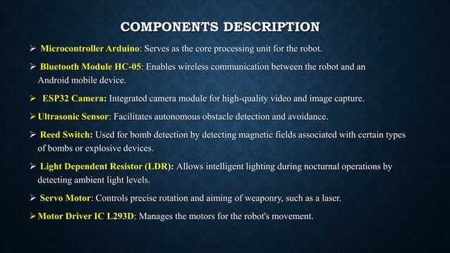 design and implementation ANDROID BASED DEFFENCE ROBOT 2.pptx
