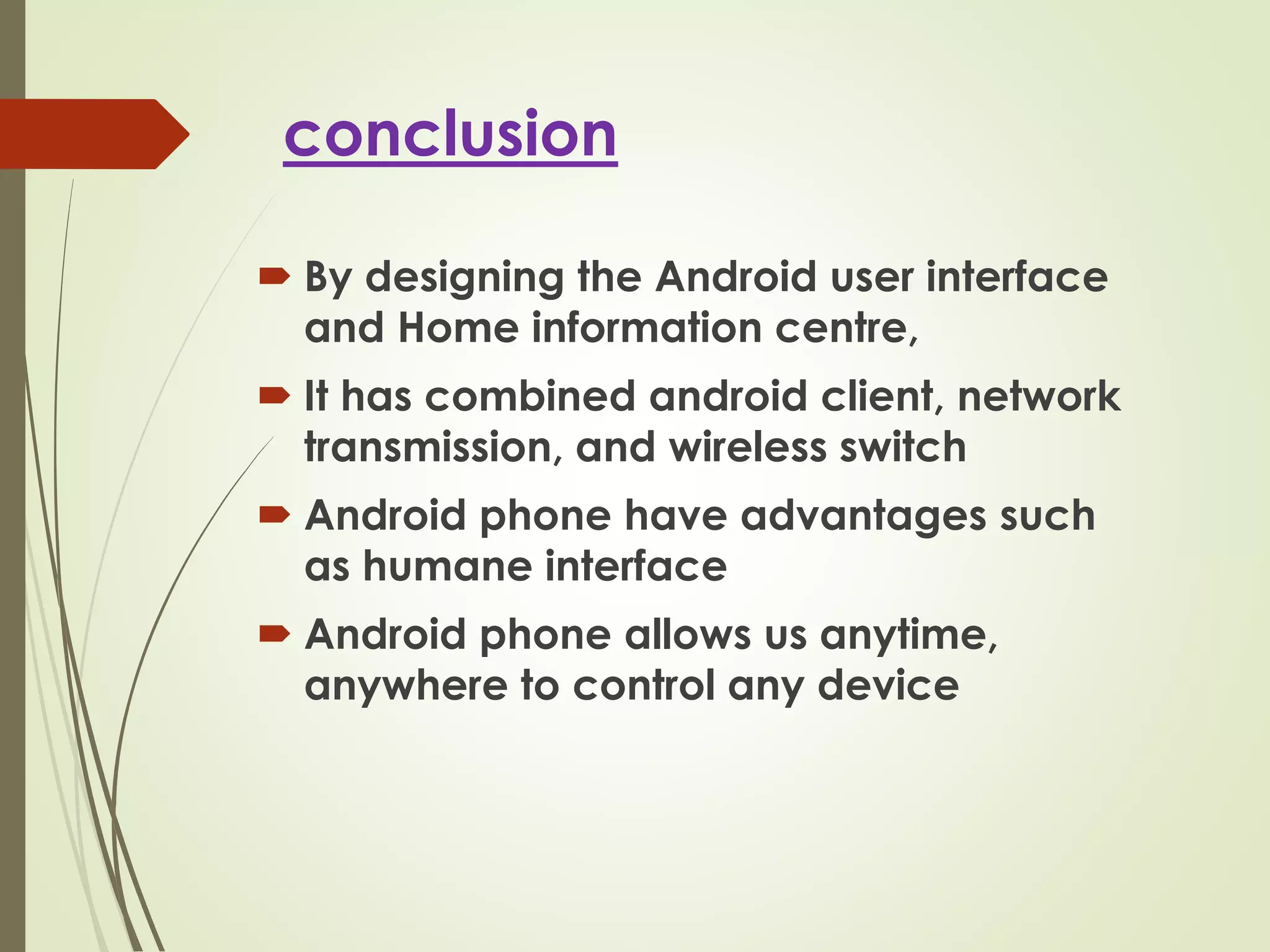 ANDROID BASED HOME APPLIANCE CONTROL USING APP IN MOBILE | PPTX