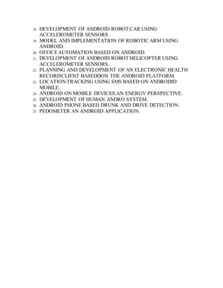 Android based projects | PDF