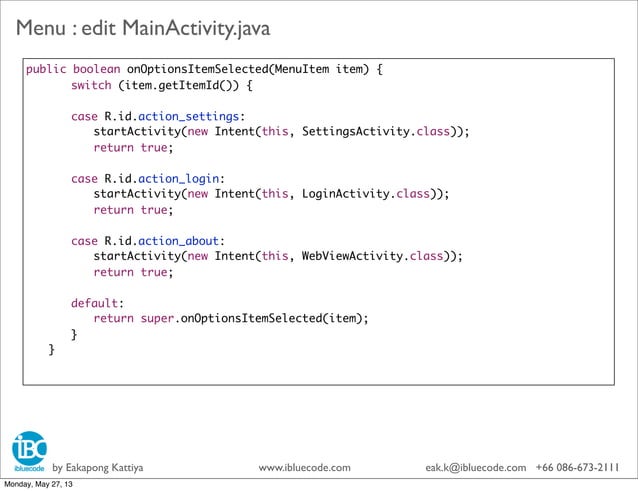 Android Basic Development Day 1 Introduction & ADT | PPT