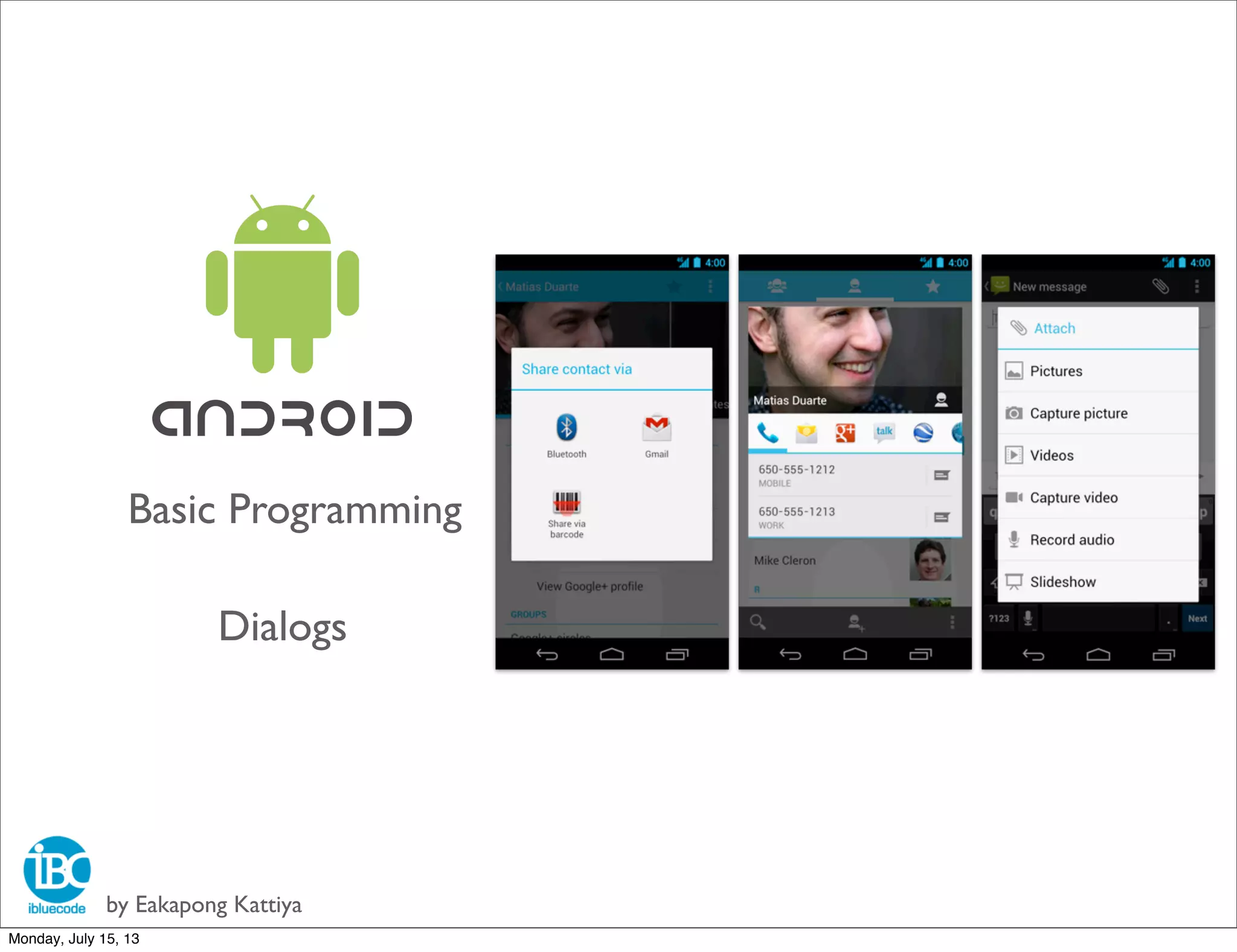 Android basic 3 Dialogs | PPT