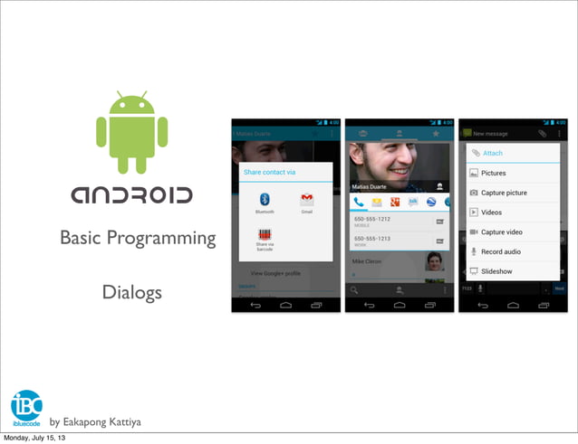 Android basic 3 Dialogs | PPT