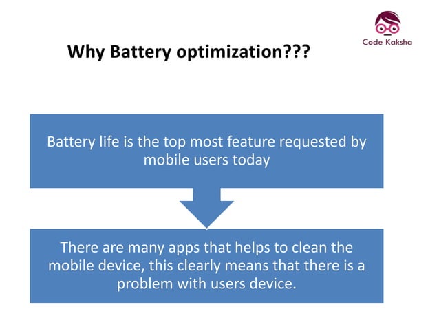 Android battery optimization | PPTX | Operating Systems | Computer Software and Applications