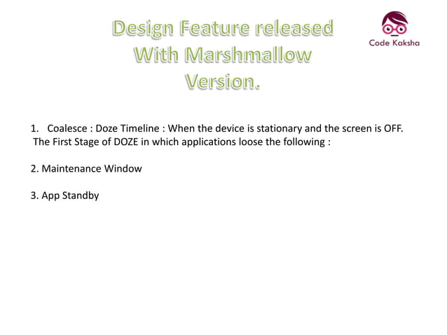 Android battery optimization | PPTX | Operating Systems | Computer Software and Applications