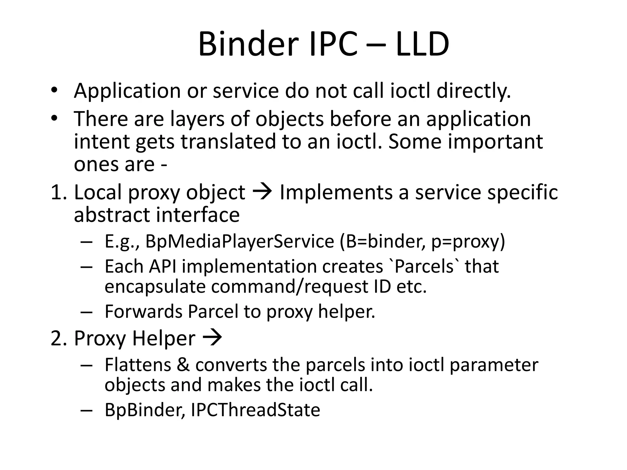 Overview of Android binder IPC implementation | PPTX
