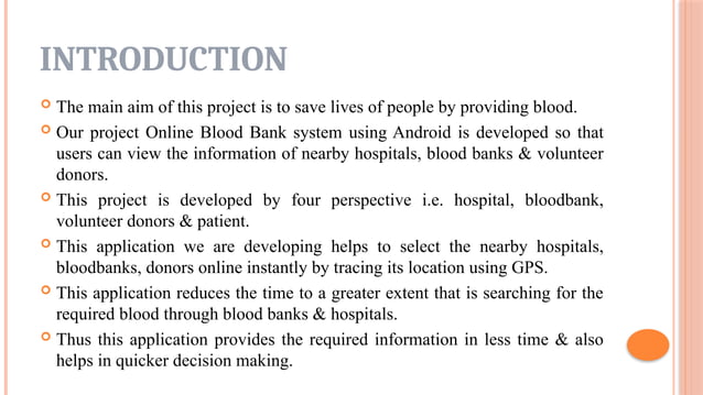 Android Blood Bank 1.pptx computer engineering | PPTX | Computer Software and Applications ...