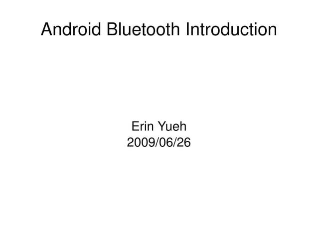 Android Bluetooth Introduction | PDF