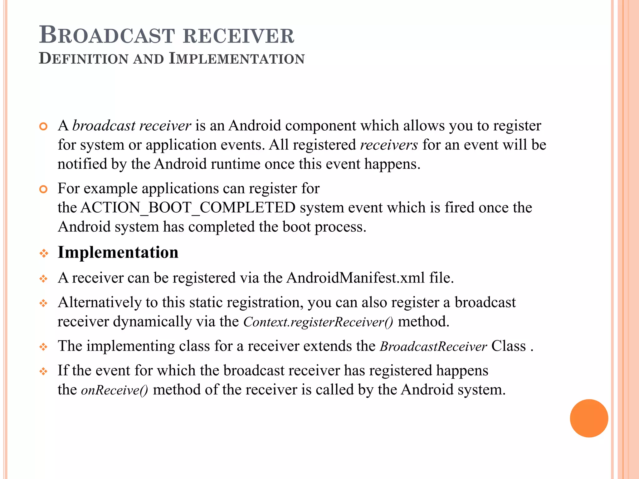 Android Broadcastreceiver How To Start A Service Using