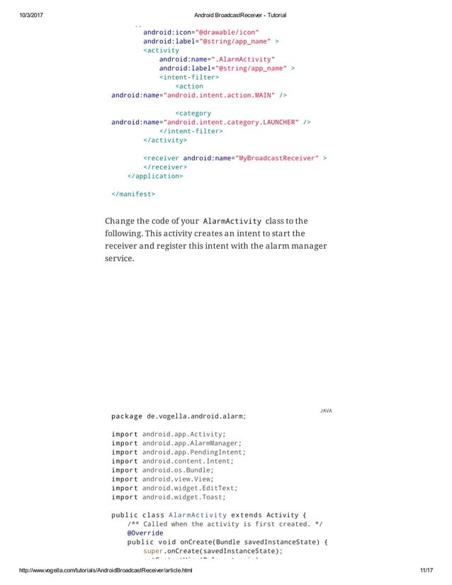 Android broadcast receiver tutorial | PDF